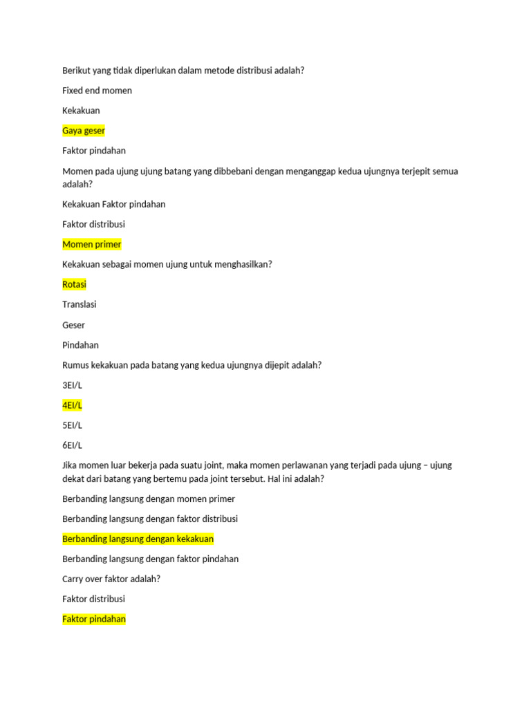 Quiz Analisa Struktur PERTEMUAN 12 | PDF