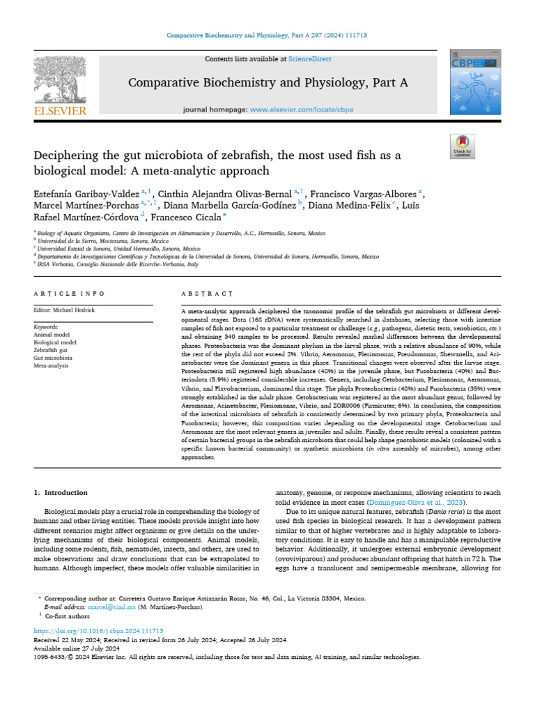 Deciphering The Gut Microbiota of Zebrafish, The Most Used Fish As A ...