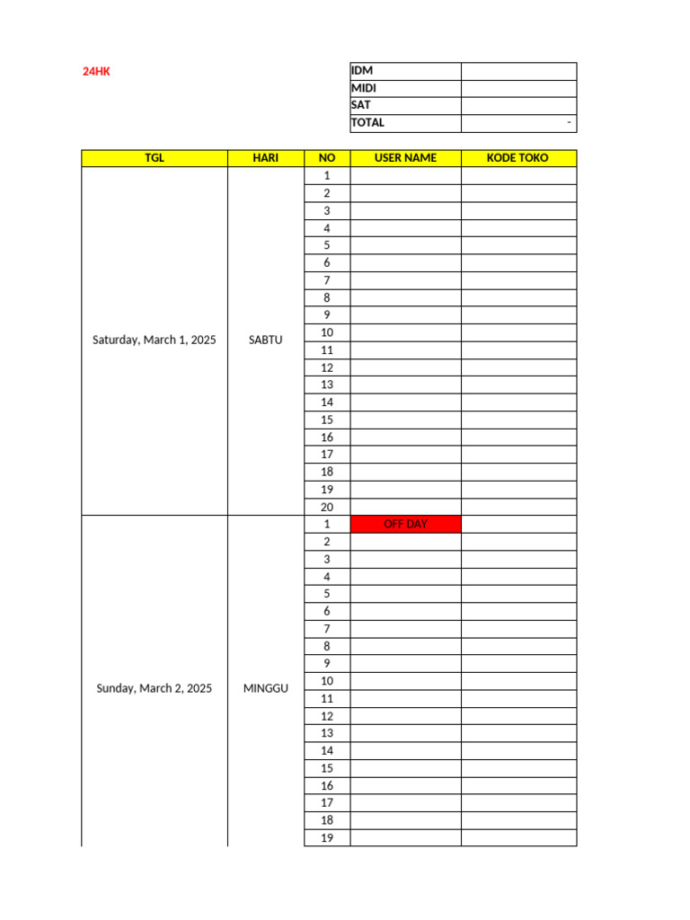 Form PJP MD MM Maret 2025 | PDF