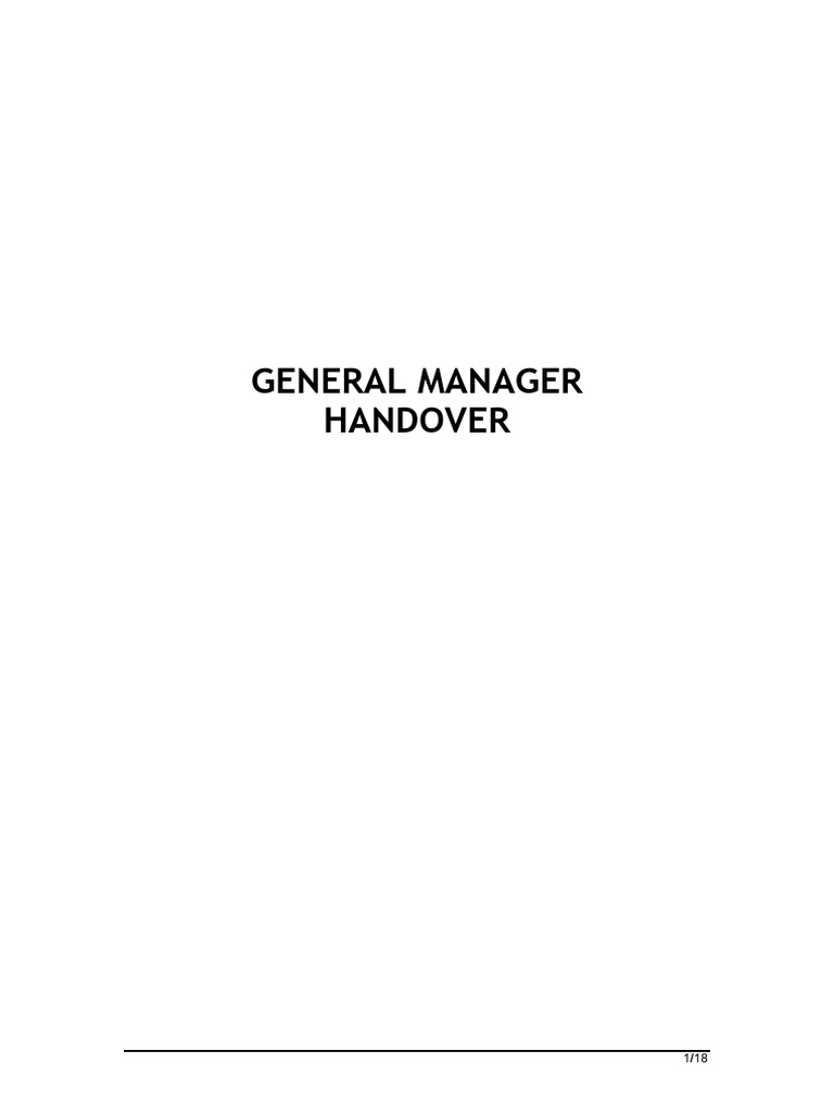 GM Handover Checklist | PDF | Business | Economies