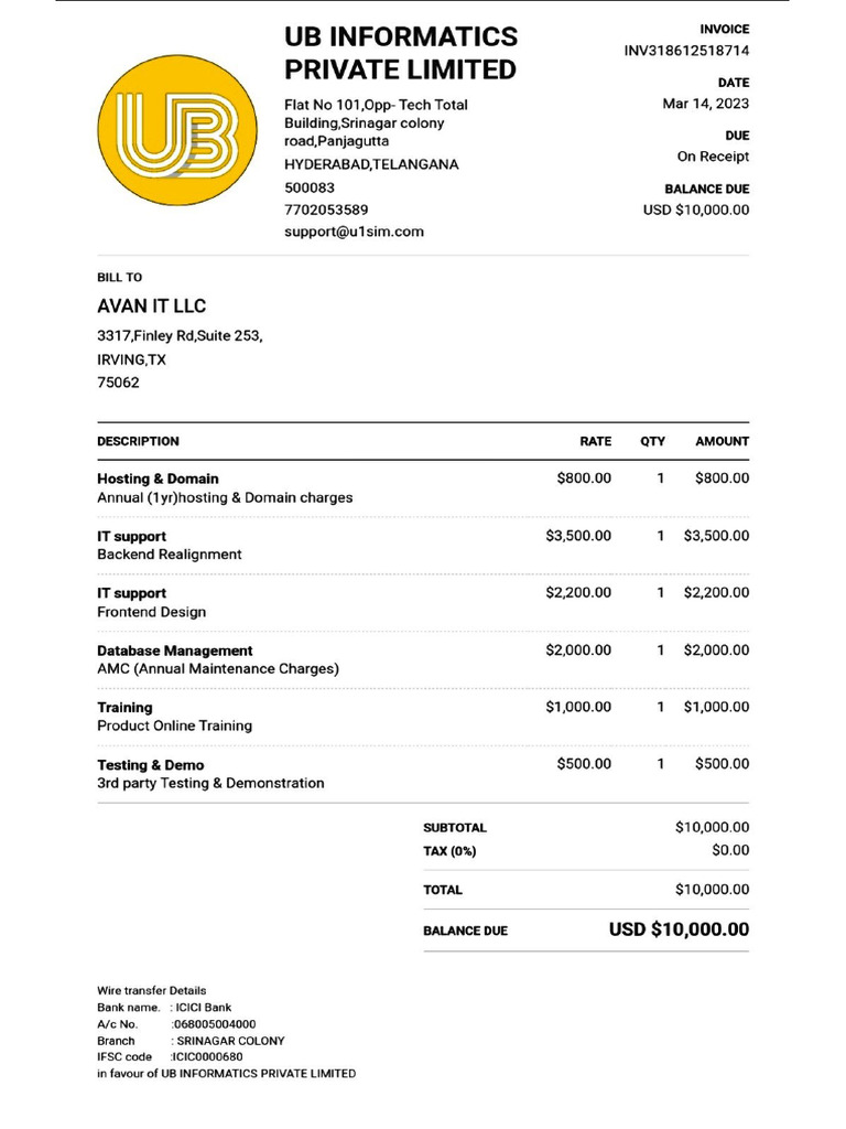 Avan It LLC .Invoice | PDF