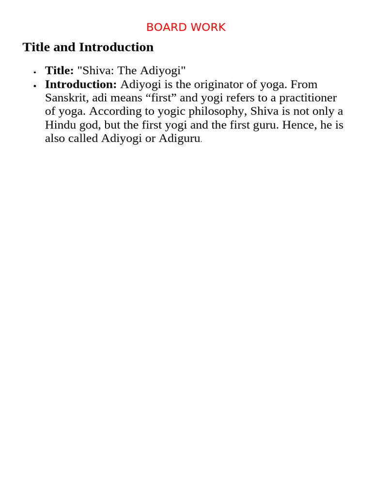 Understanding Adiyogi: First Yogi | PDF