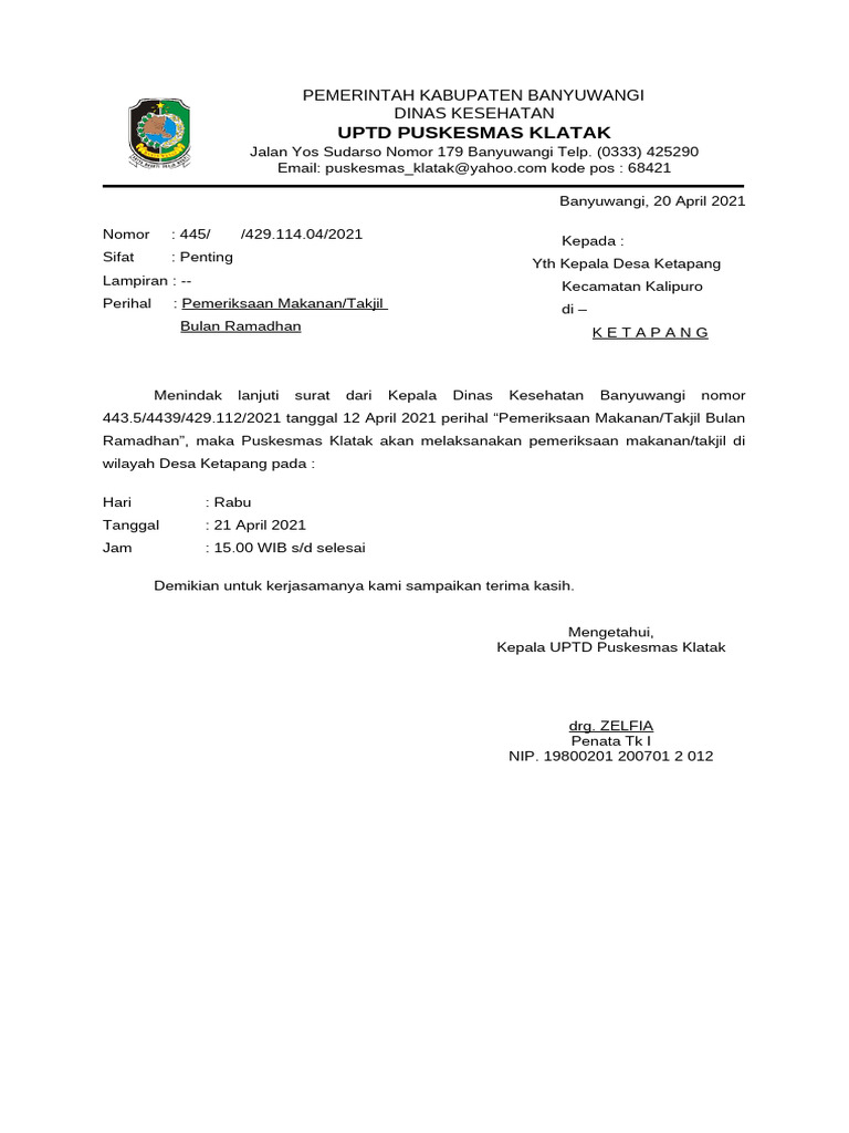 Surat Desa Ketapang | PDF