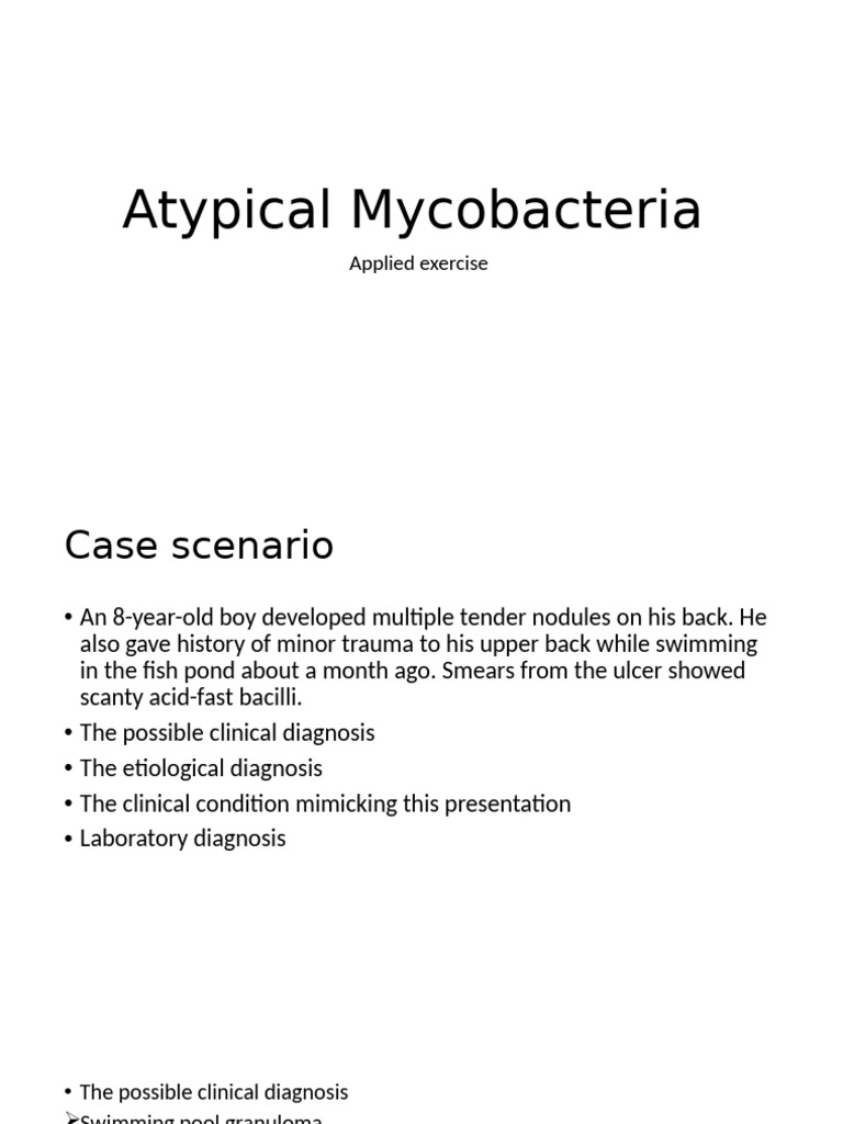 Atypical Mycobacteria Applied Excercise | PDF
