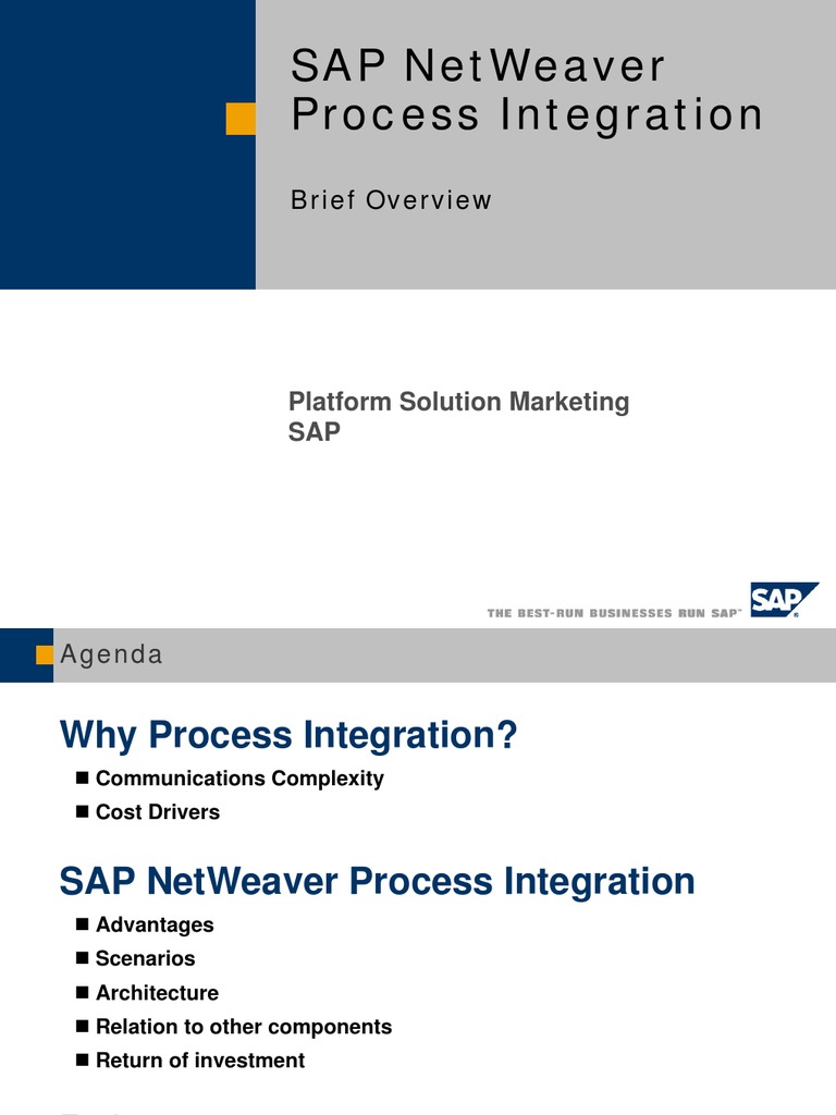 Sap Netweaver Process Integration: Brief Overview | PDF | Sap Se ...