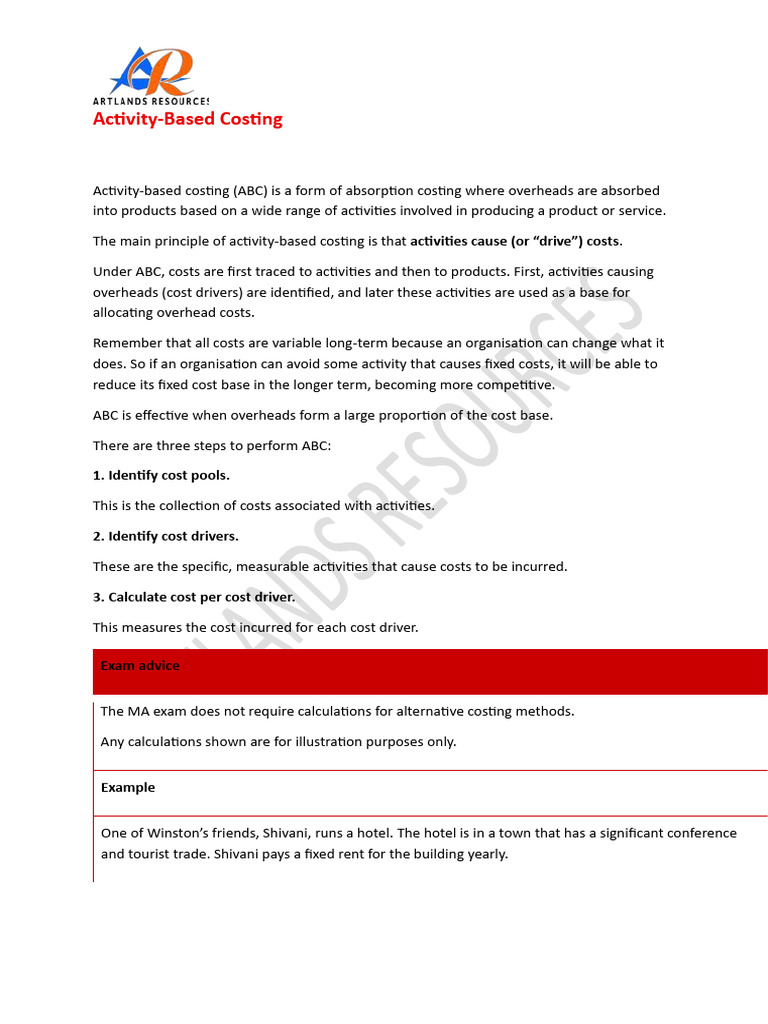 Activity-Based Costing Steps Explained | PDF | Prices | Cost