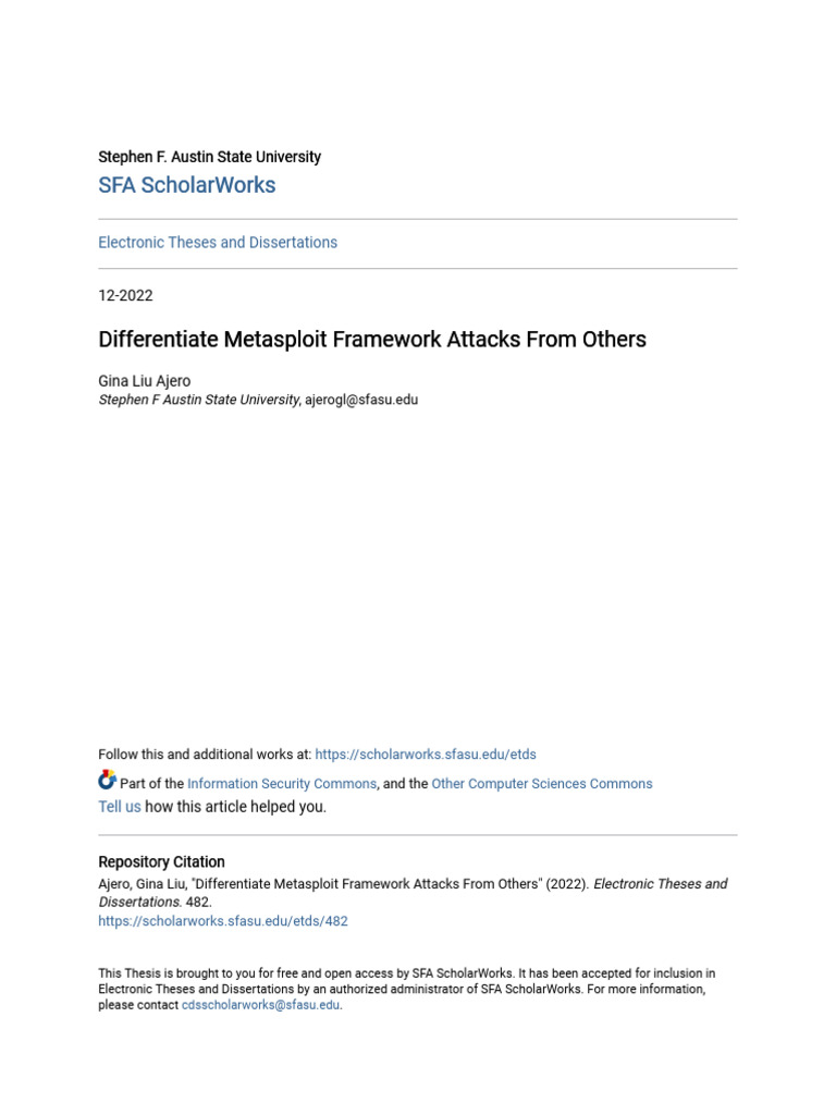 Differentiate Metasploit Framework Attacks From Others | PDF | Computing | Software