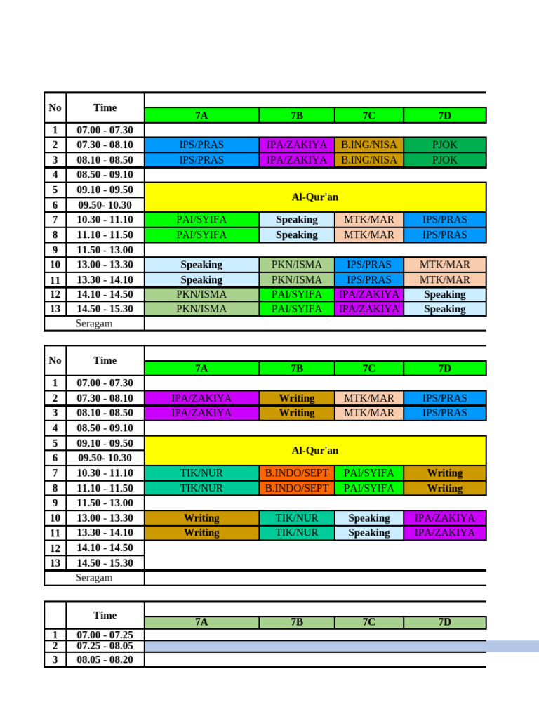 Jadwal Pelajaran 06052025-05062025 | PDF