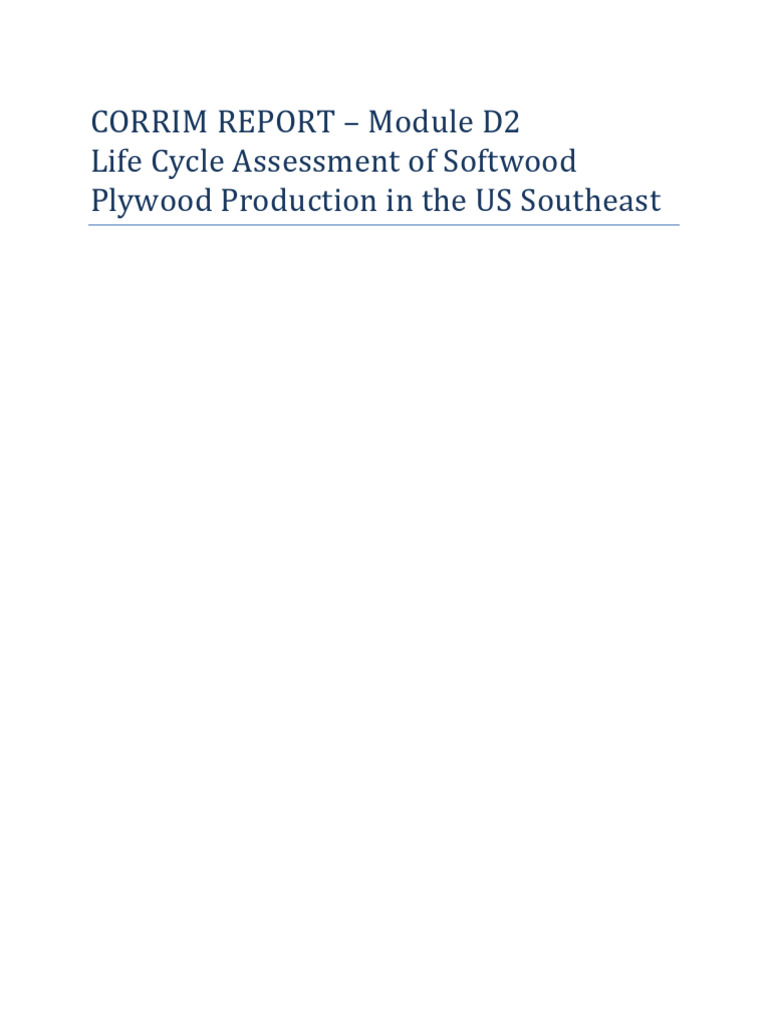 Life Cycle Assessment of Softwood Plywood | PDF | Life Cycle Assessment ...