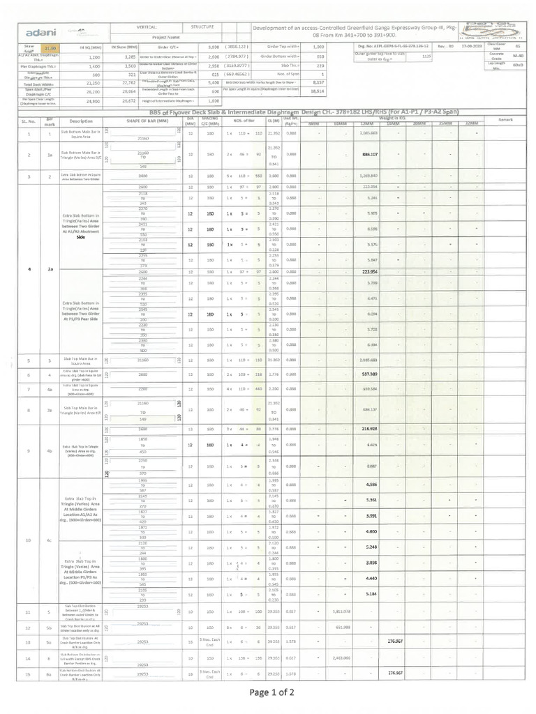 378+182 Slab & Diaphragm A1-P1 & P3-A2 | PDF