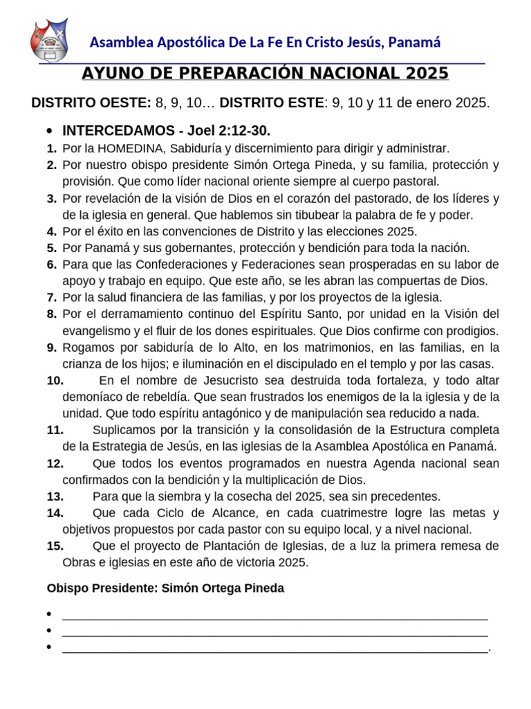 Ayuno de Preparacion 2025 | PDF | Iglesia cristiana | Creencia y ...