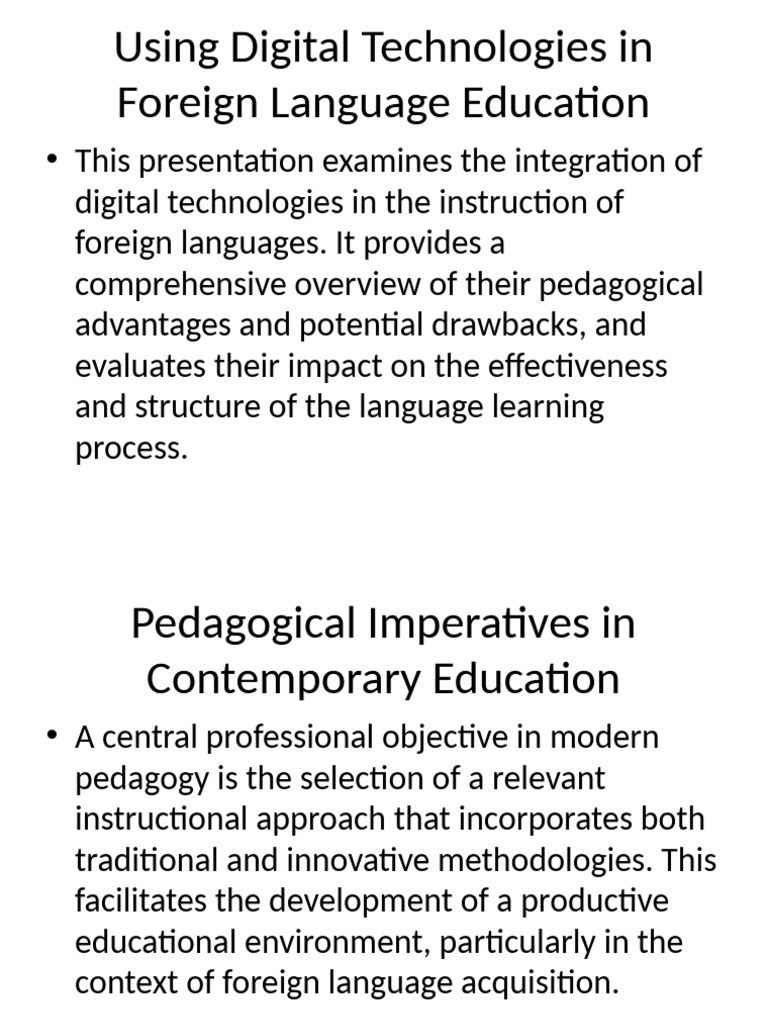 Using Digital Technologies Refined | PDF | Pedagogy | Language Acquisition