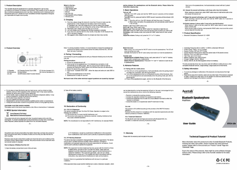 คู่มือ Bluetooth Hiphone | PDF