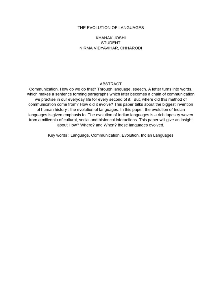 The Evolution of Indian Languages (Final) | PDF | Languages Of India | Urdu