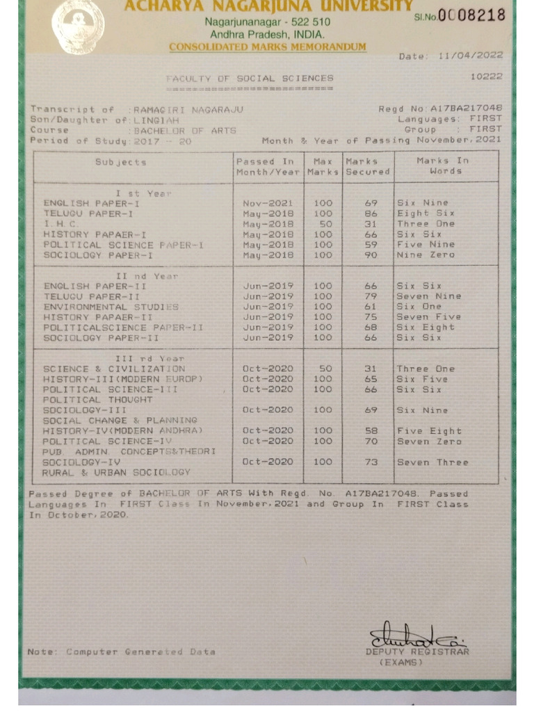 Degree Long Memo | PDF