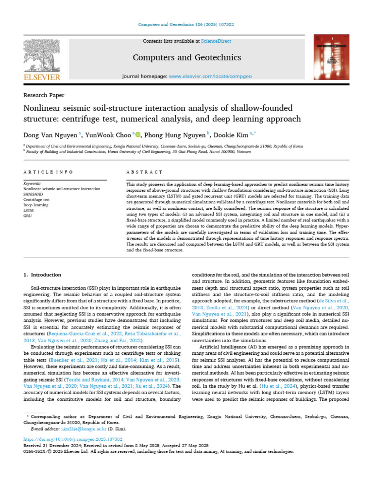 Nonlinear Seismic Soil-Structure Interaction Analysis of Shallow-Foundedstructure Centrifuge ...