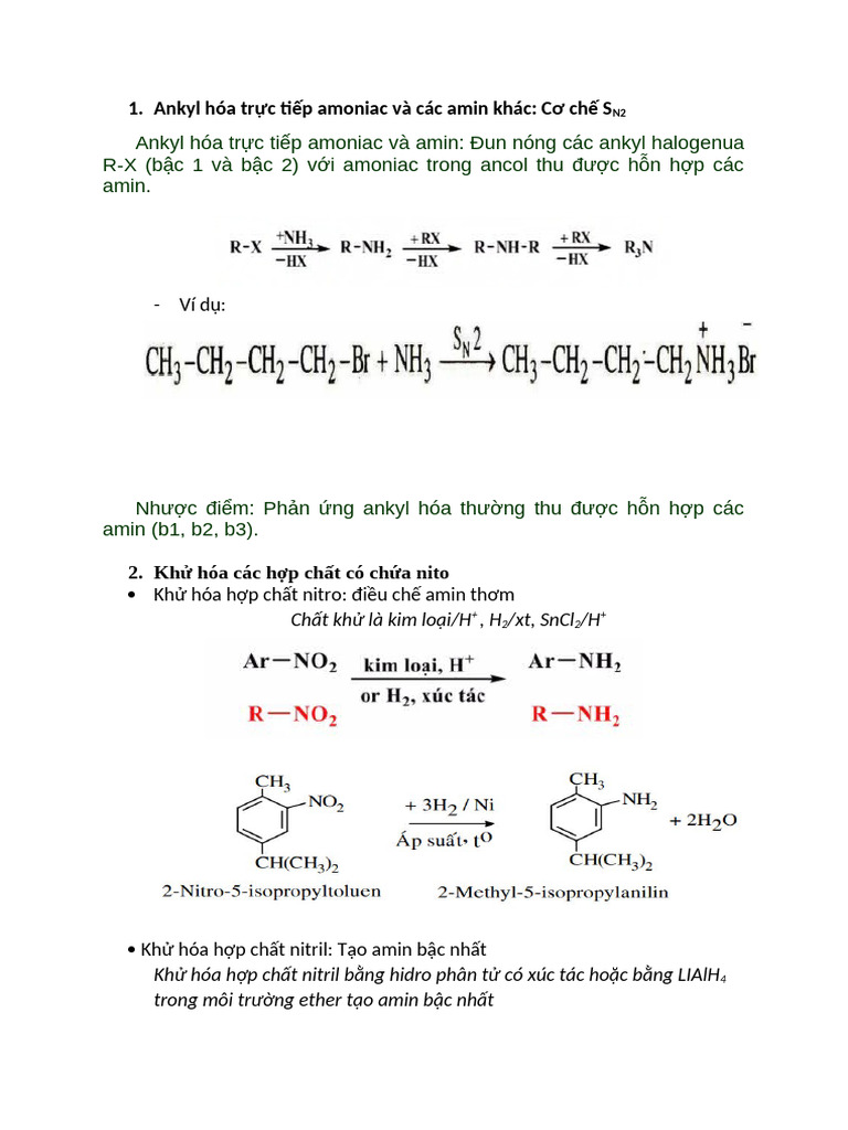 Ankyl hóa trực tiếp amoniac và các amin khác.. | PDF
