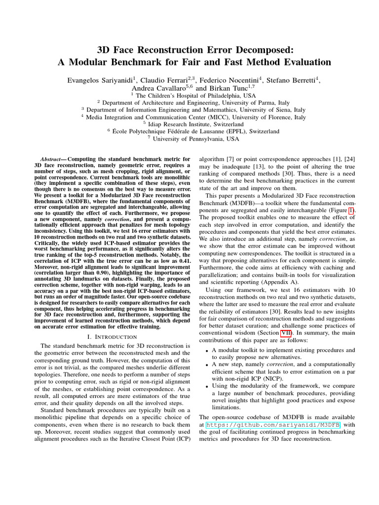 3D Face Reconstruction Error Decomposed A Modular Benchmark For Fair ...