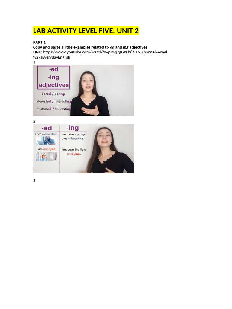 ALEXANDRA DENISSE MONTENEGRO REINA - LEVEL 5 Lab Activity and ESPEctrum Unit 2 | PDF | Mobile ...