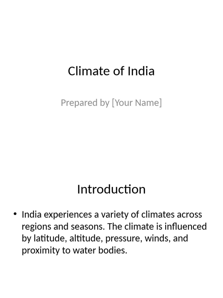 Enhanced Climate of India Presentation | PDF | Monsoon | Rain