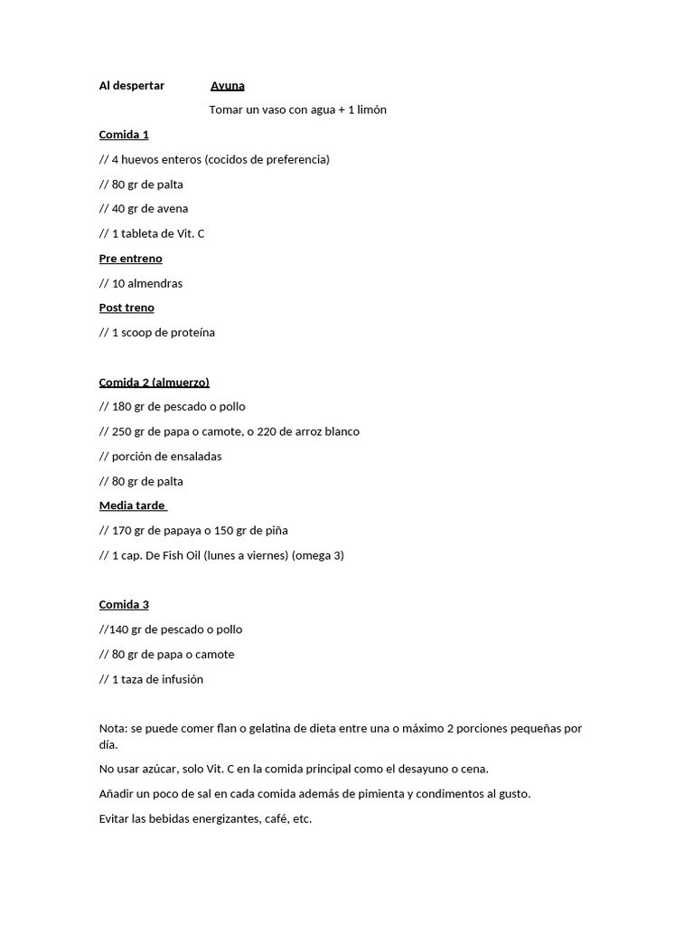 Dieta Hugo, Mayo | PDF