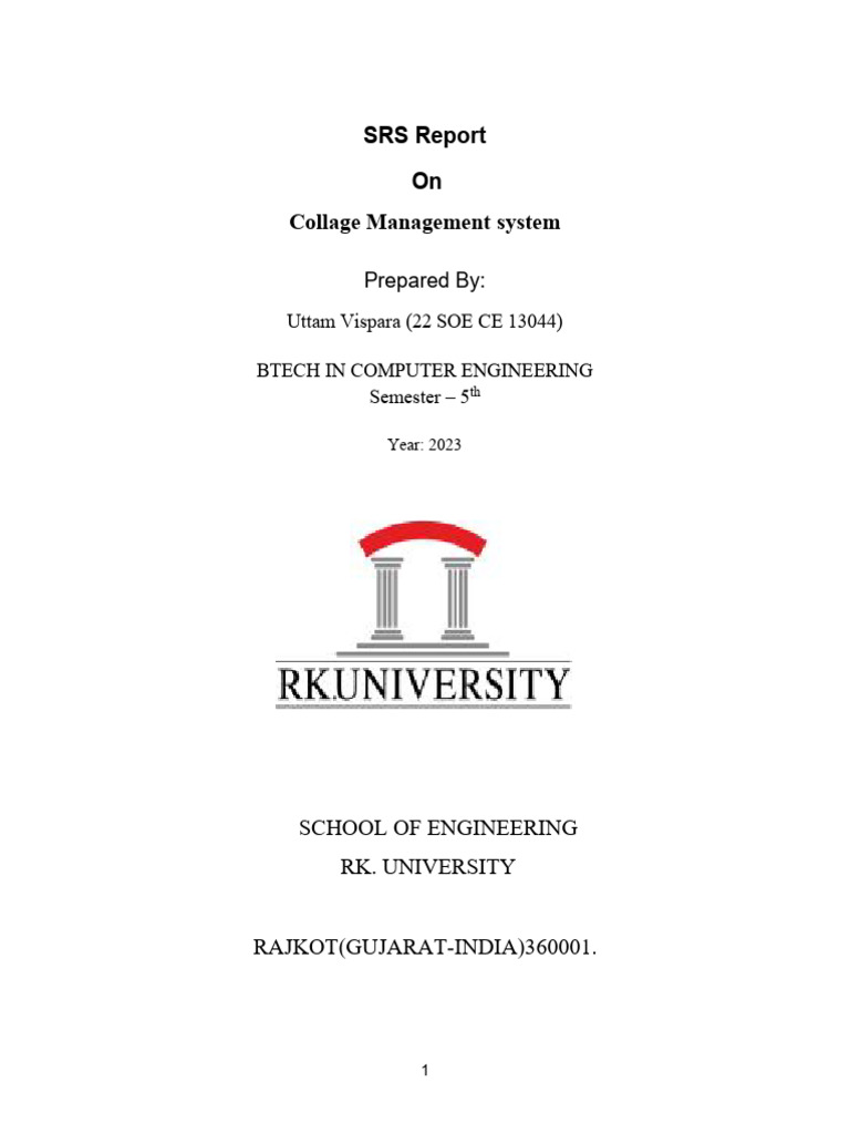 UTTAM - VISPARA - CIE1-Assignment 1 SRS | PDF | World Wide Web | Internet & Web