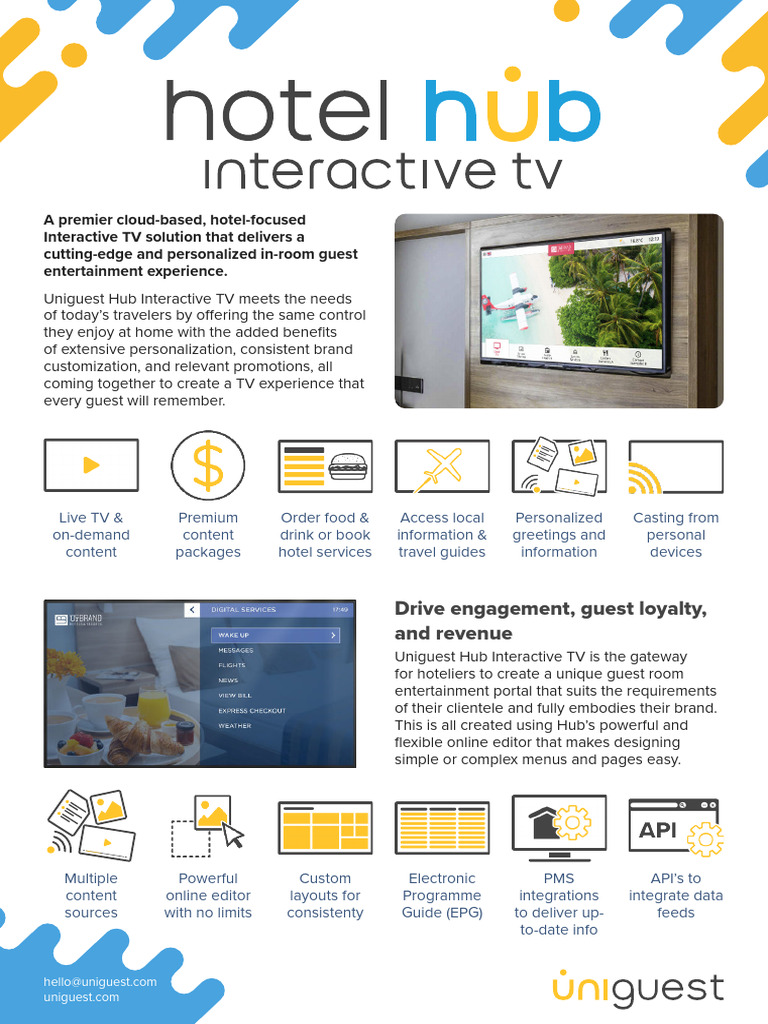 Hotel Hub Interactive TV Brochure | PDF | Brand | Cloud Computing