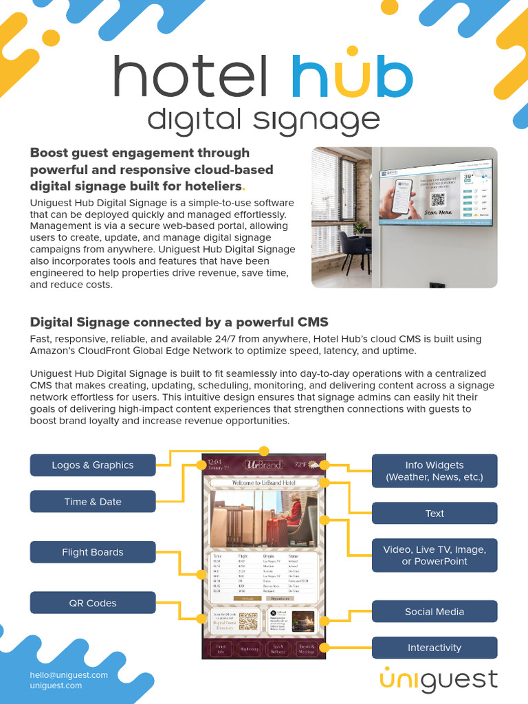 Hotel Hub Digital Signage Brochure | PDF | Computing | Computer Science