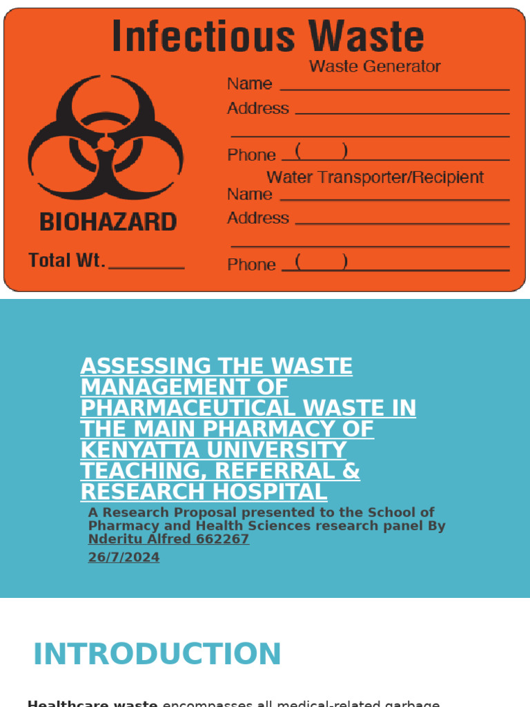 Assessing The Waste Management of Pharmaceutical Waste in | PDF ...
