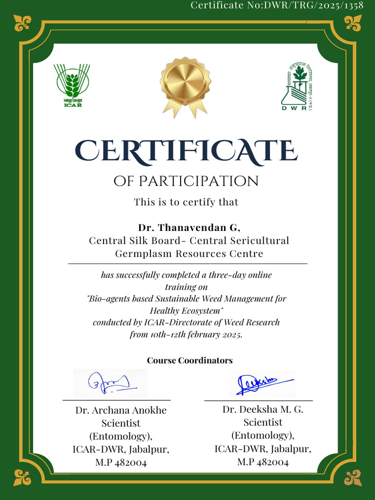 Participation Certificate- Final | PDF