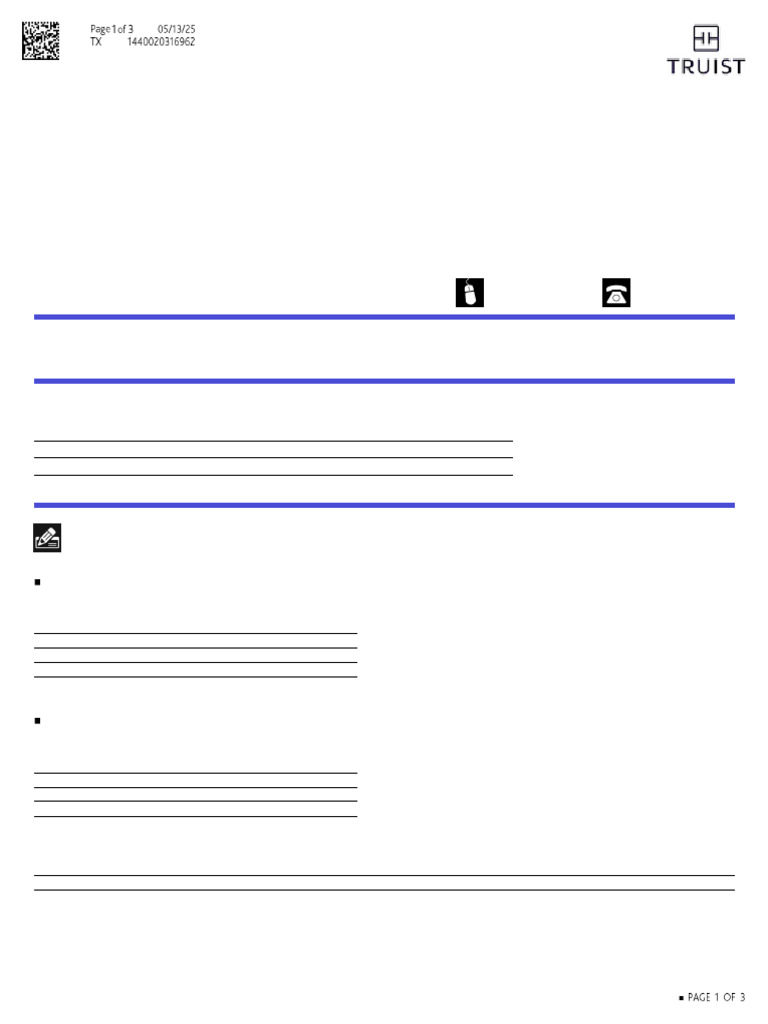 Truist One Checking Account Summary | PDF | Cheque | Transaction Account