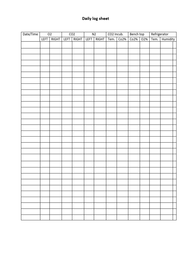 Daily Log Sheet | PDF