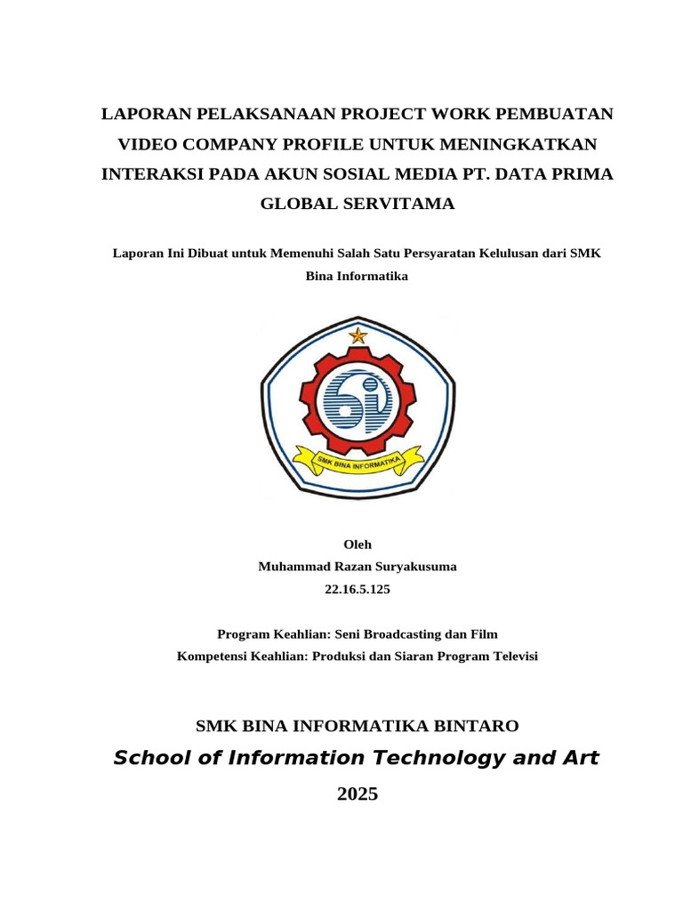 Laporan Project Work - Sutra | PDF