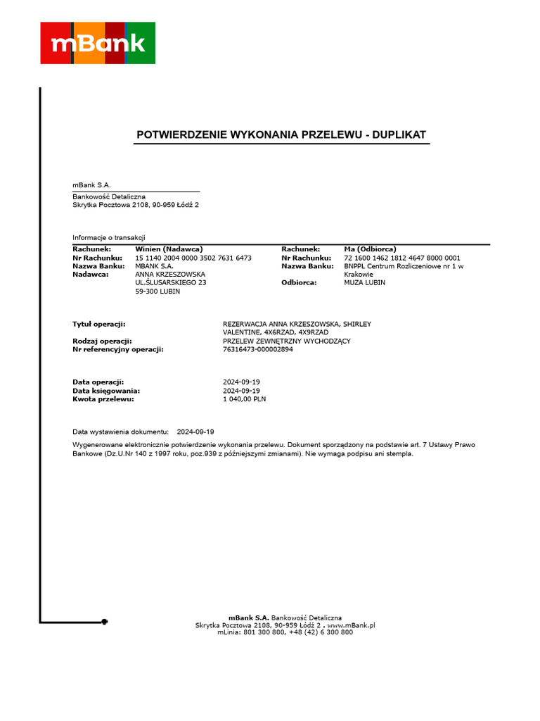 Potwierdzenie Przelewu | PDF