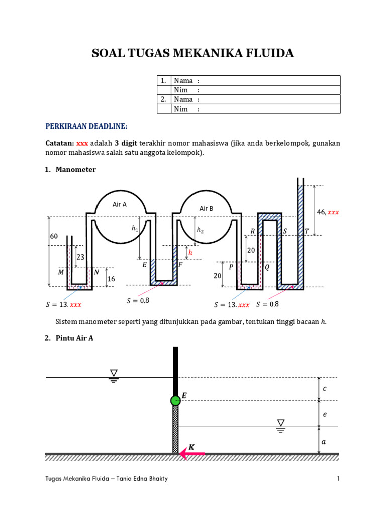 2023 Soal Tugas Mekanika Fluida 2 | PDF