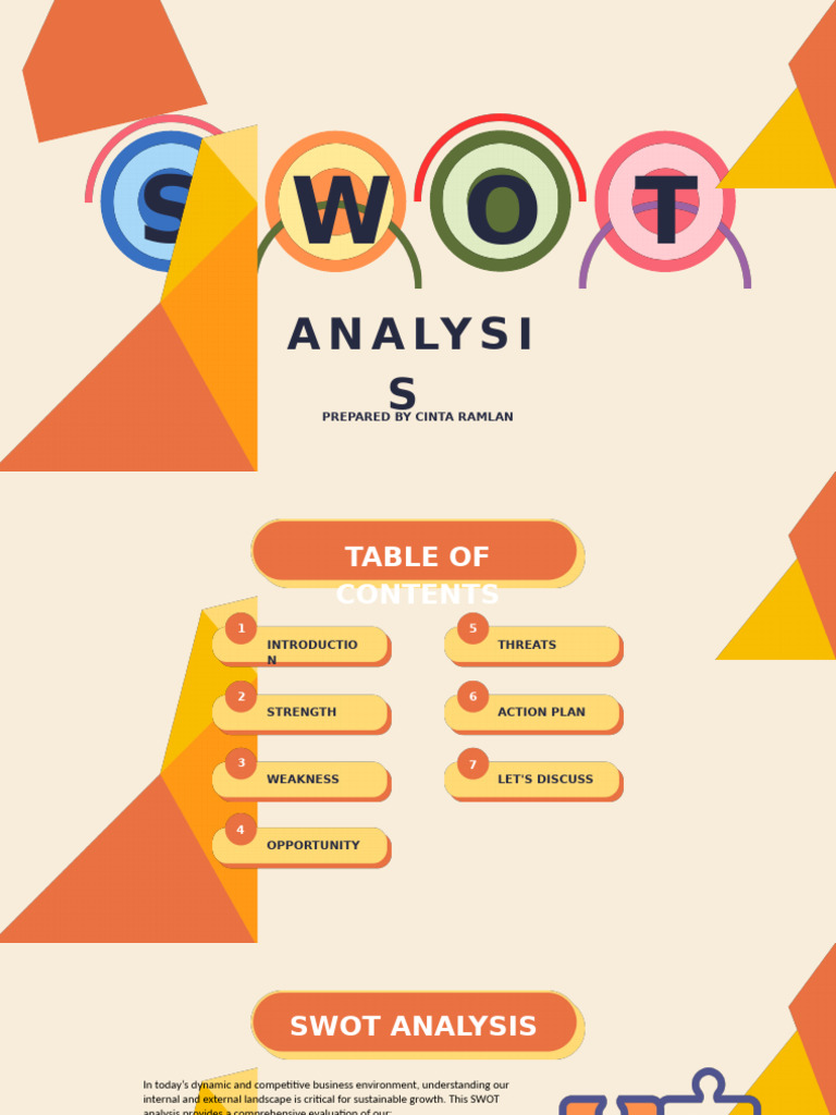 Orange Yellow Simple SWOT Analysis Presentation | PDF | Swot Analysis ...