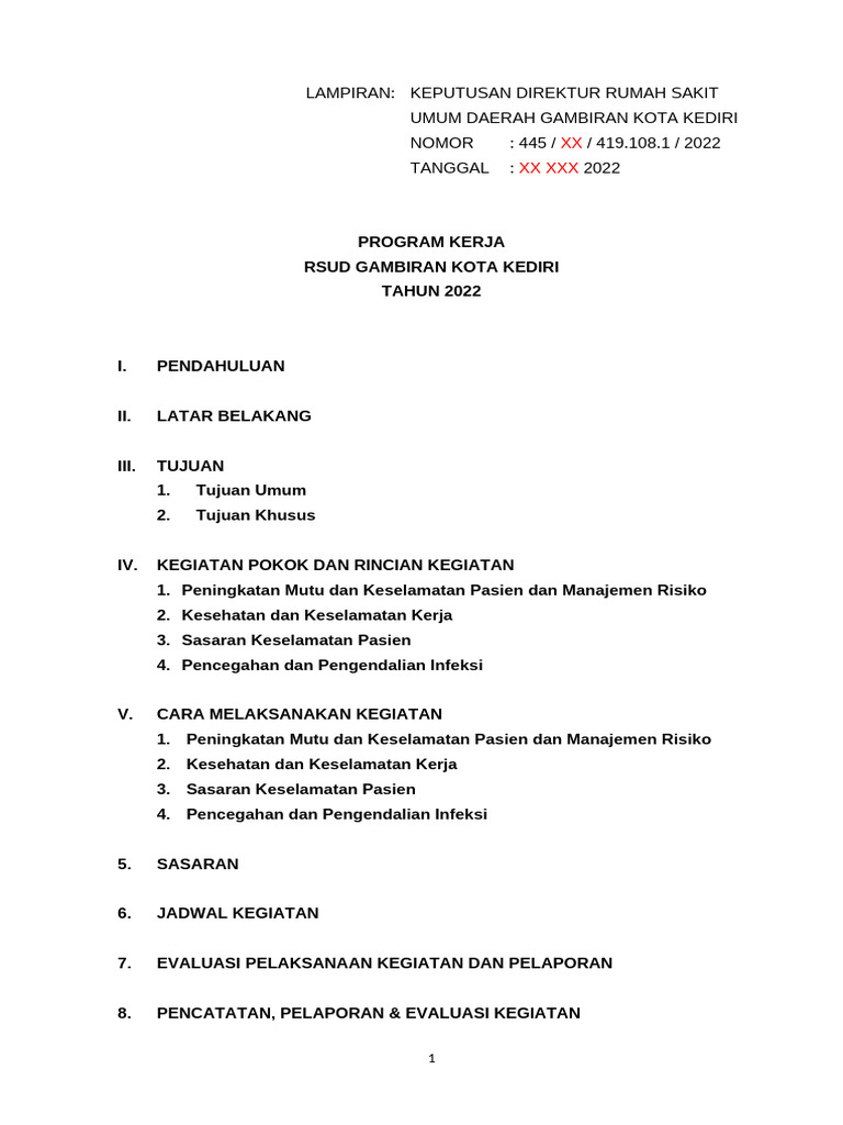 Form - Program Kerja 2024 | PDF