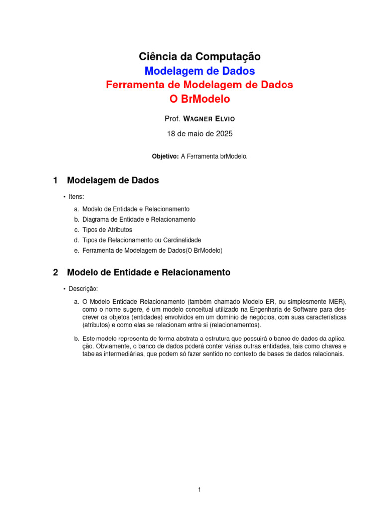 Exercicios BRModelo MMD 18052025 | PDF