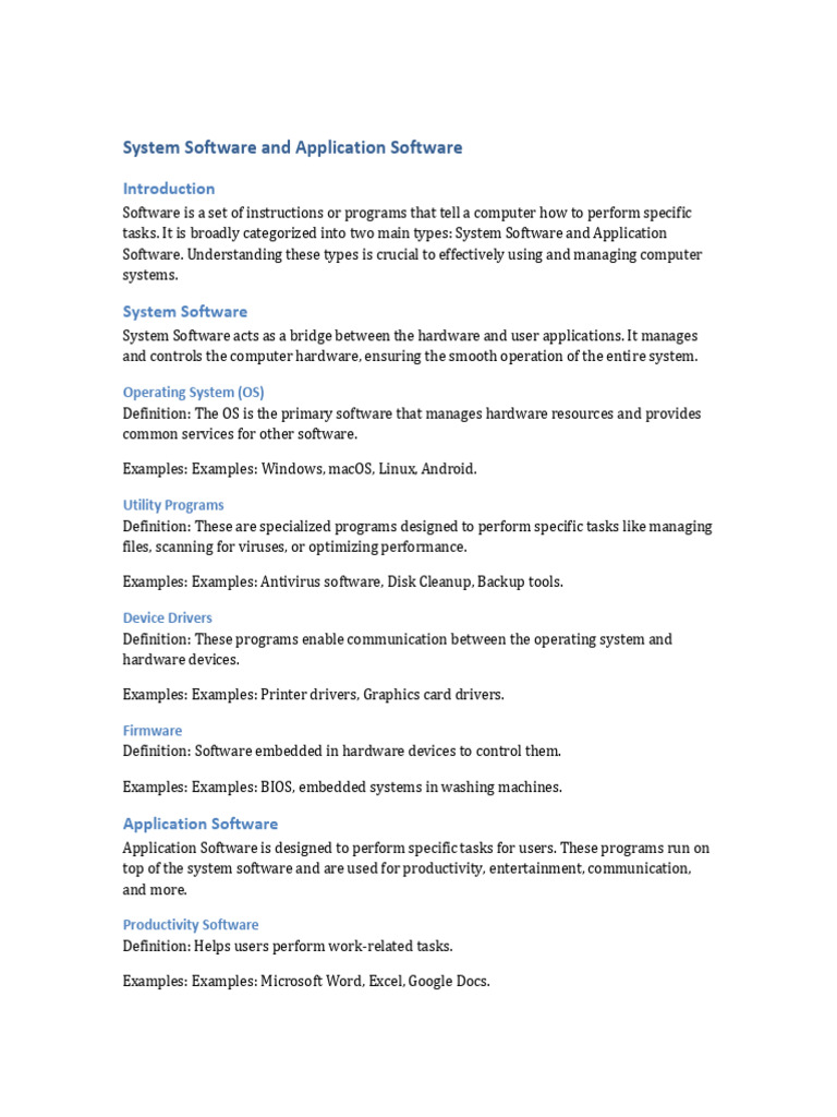 ICT Lecture System and Application Software | PDF | Application Software | System Software