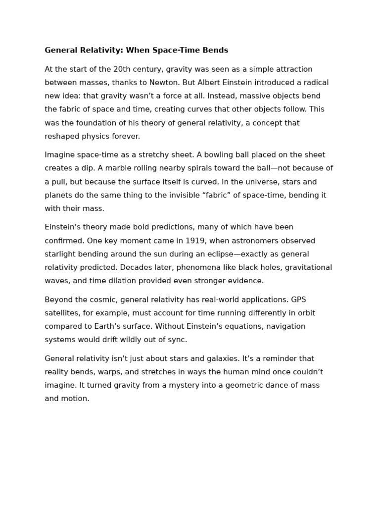 Theory of General Relativity | PDF