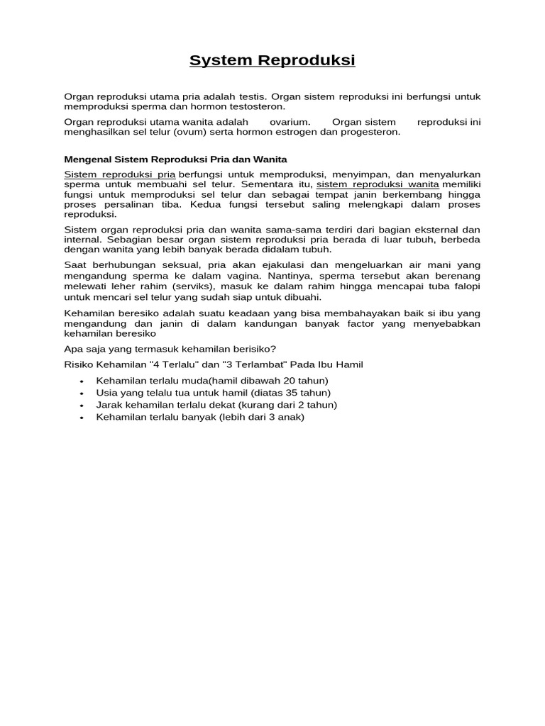 Materi BKR System Reproduksi | PDF