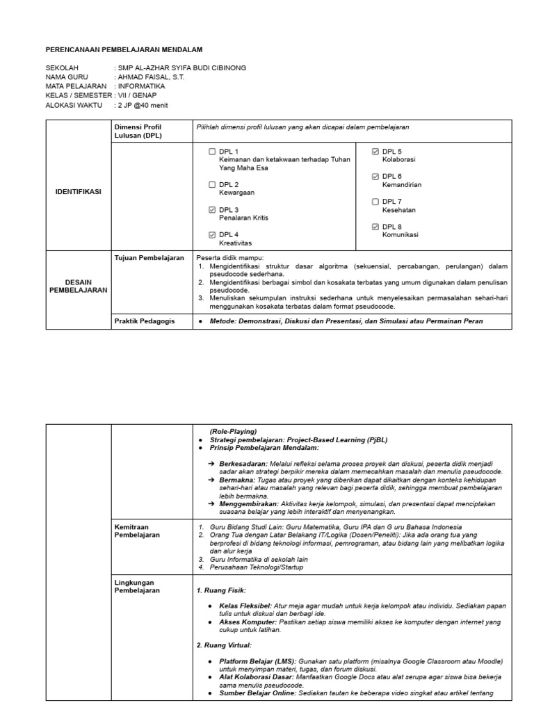 RPP Deep Learning - Ahmad Faisal (Simple) | PDF