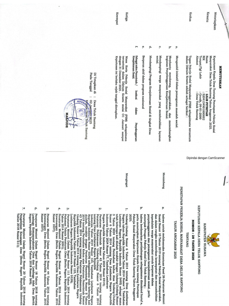 SK PSM Desa Teluk Santong | PDF