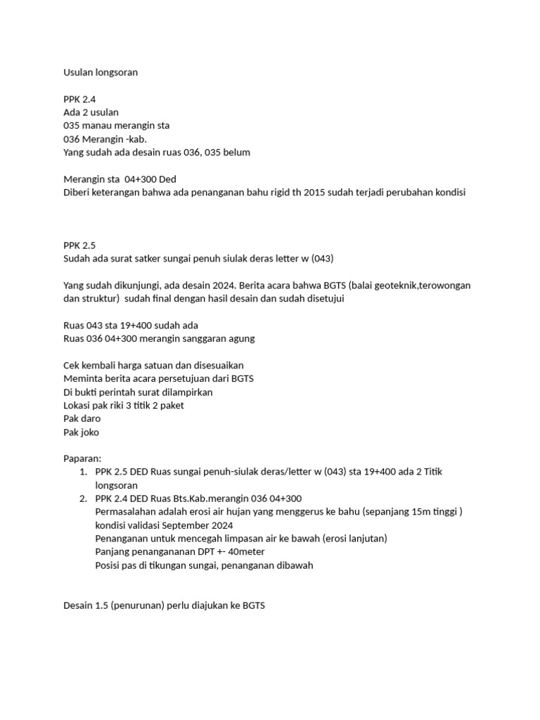Zoom Usulan Longsoran PPK 2.4 Dan 2.5 | PDF