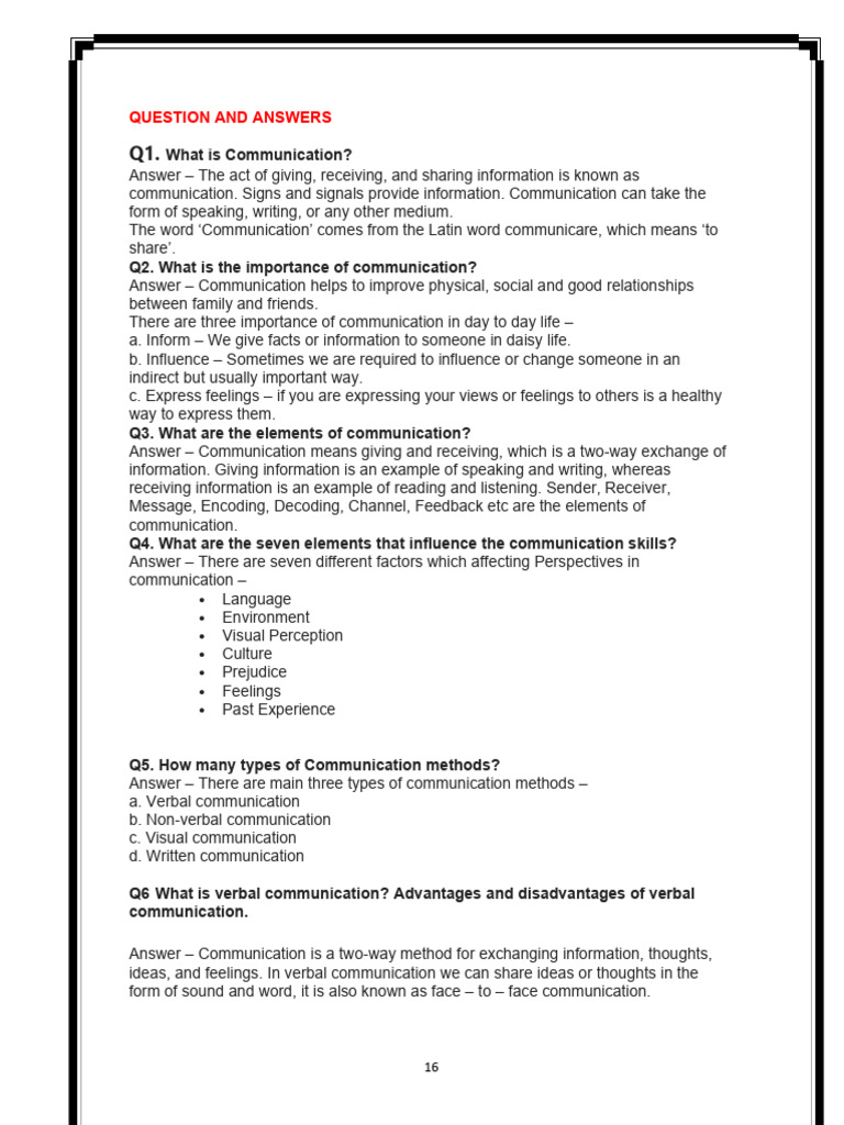 Class IX-Part A - UNIT-1 Communication Skills | PDF | Communication | Verb