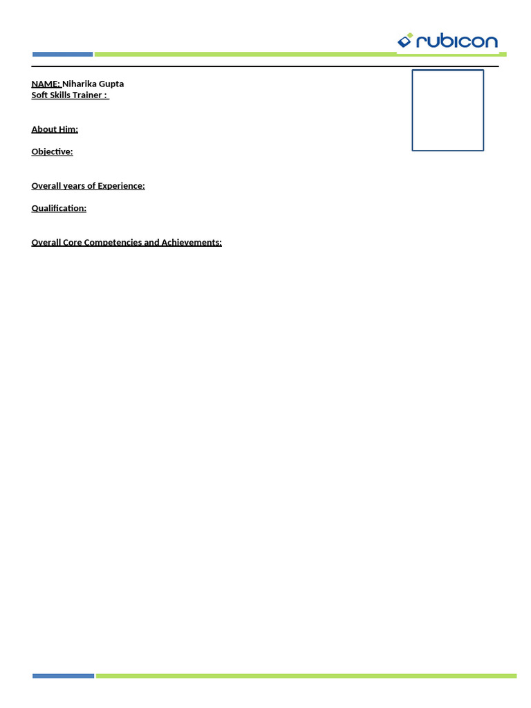 Trainer Profile - Sample Format | PDF