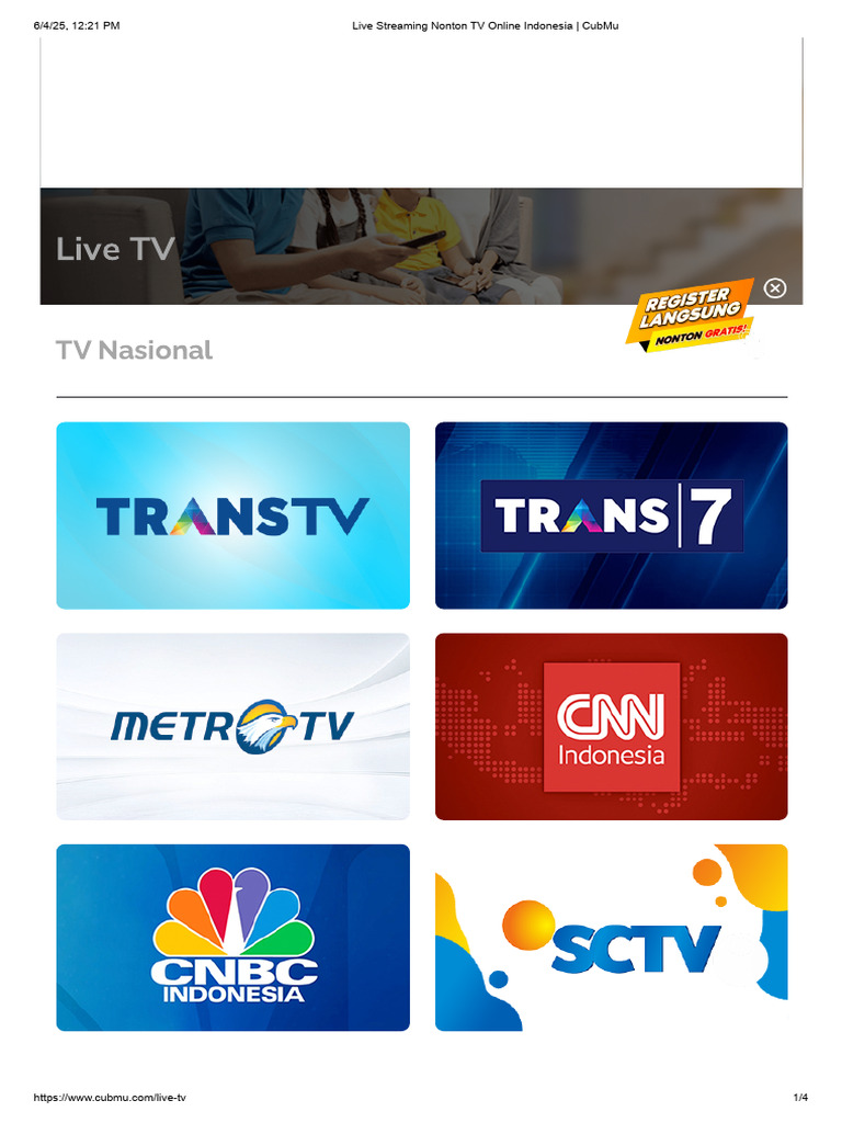 Live Streaming Nonton TV Online Indonesia - CubMu | PDF