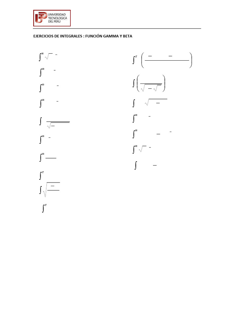 Ejercicios - Funciòn Gamma y Beta | PDF
