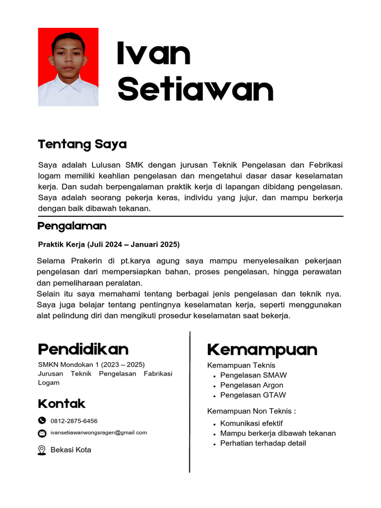 CV.ivan Setiawan | PDF