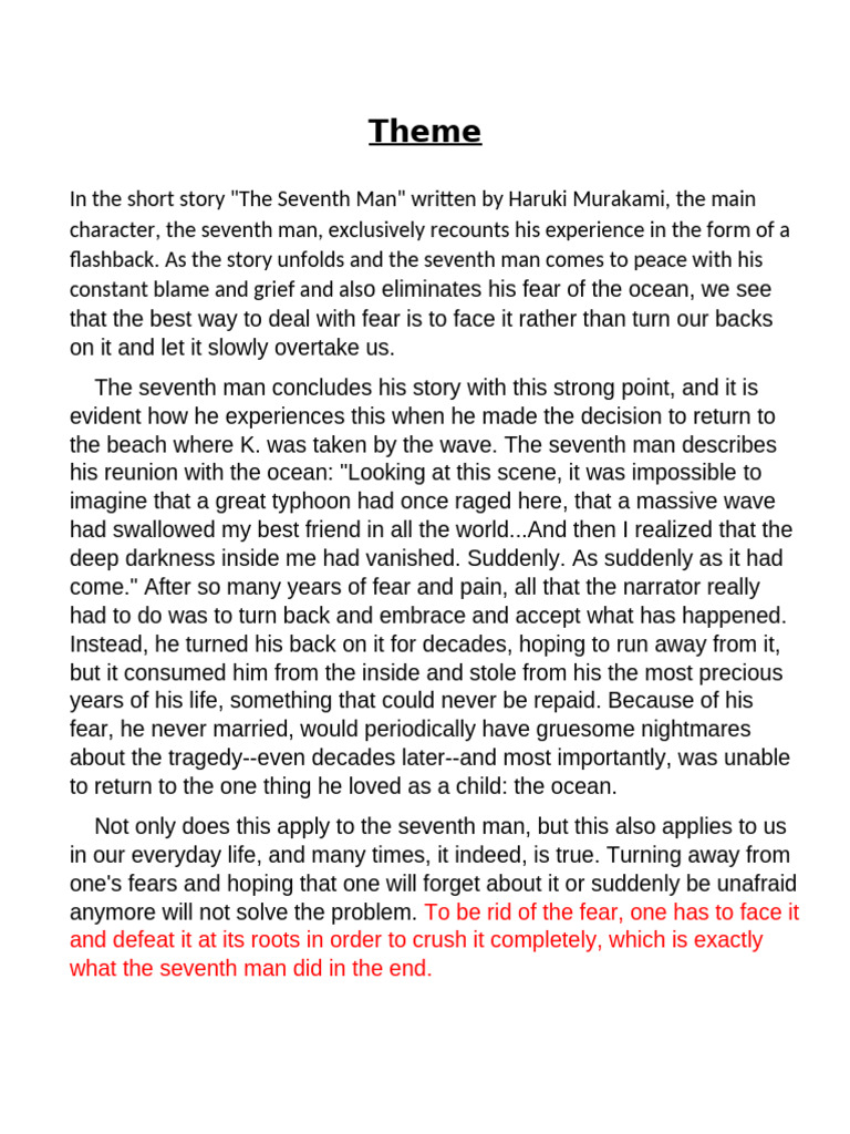 The-Seventh-Man-Analysis On The Song in Key of F | PDF | Narration ...